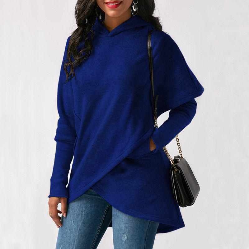Buy Women Irregular Hoodies Spring Casual Loose Thin Fleece Tops ...