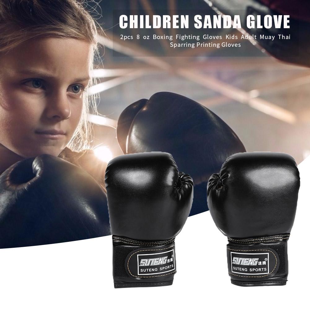 Buy 2pcs Boxing Training Fighting Gloves Leather Kids Kickboxing Gloves ...