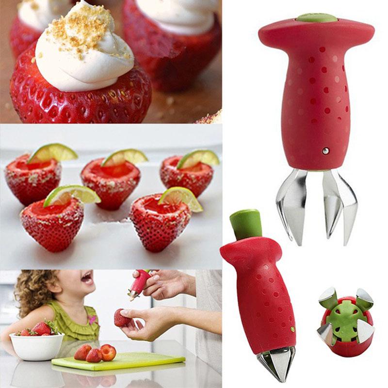 Strawberry Stem Leaves Huller Remover Removal Fruit Kitchen Corer Tools ...