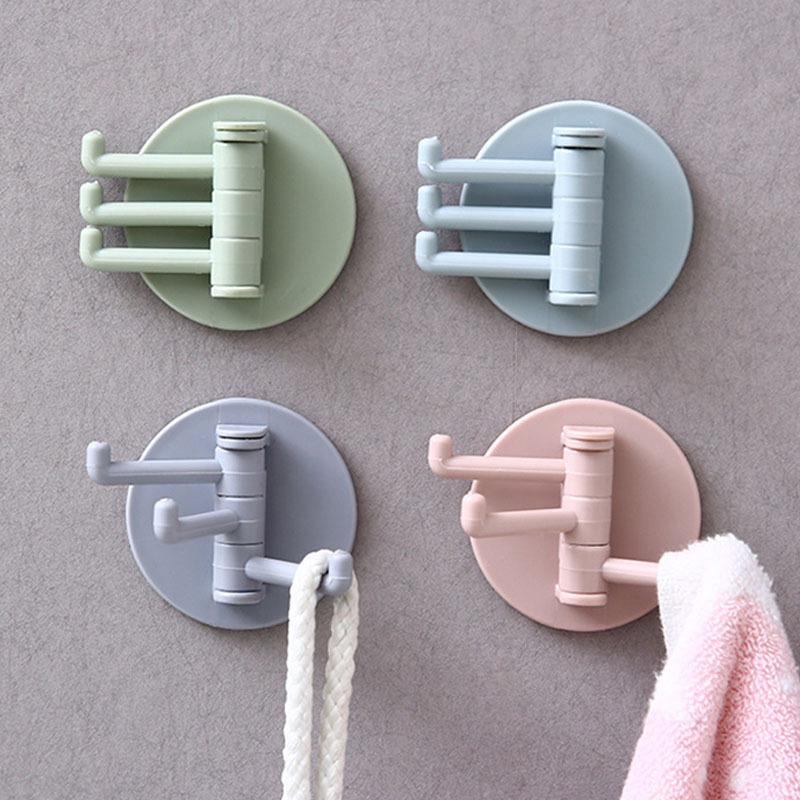 Buy 1PCS Household Sticky Hook 3 Branch Rotating Stick Wall Kitchen ...