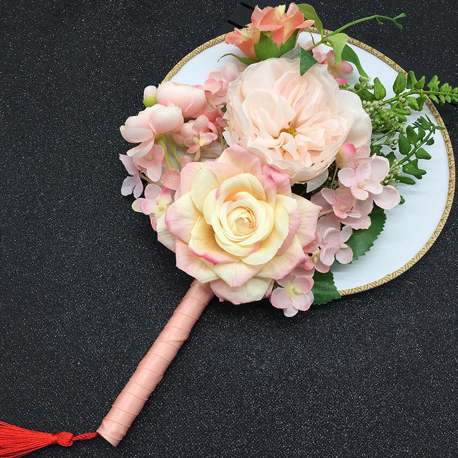 Buy Bride Round Fan Wedding Bouquet Fan at affordable prices — free ...