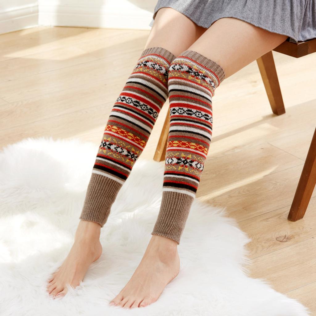 Buy Winter Women Keep Warm Print Socks Knitting Warm Anklets Leggings