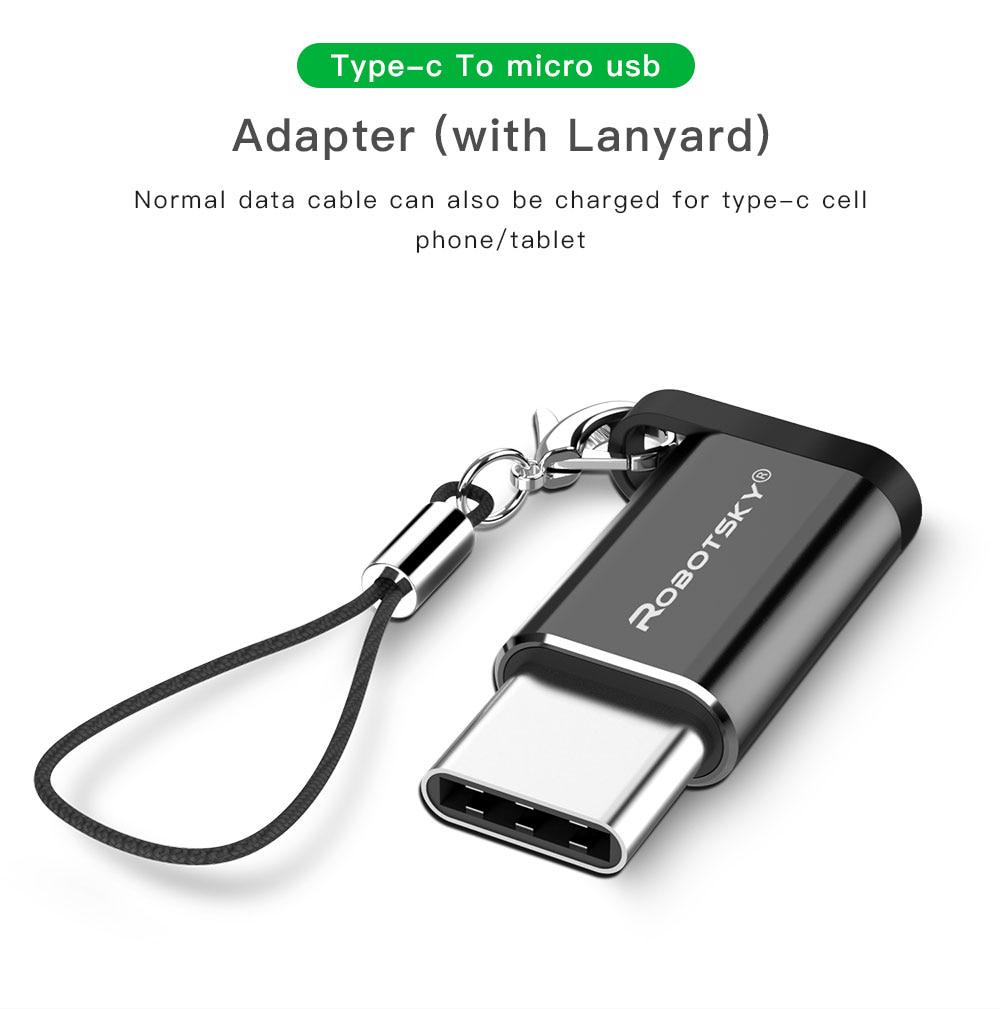 Buy USB Type C Male To Micro USB Female Adapter USB Type-C Support OTG ...