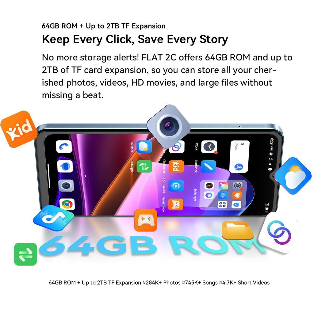 Kaufe OSCAL FLAT 2C 6GB 64GB Android 14 Smartphone zum Preis ab 48 | Joom