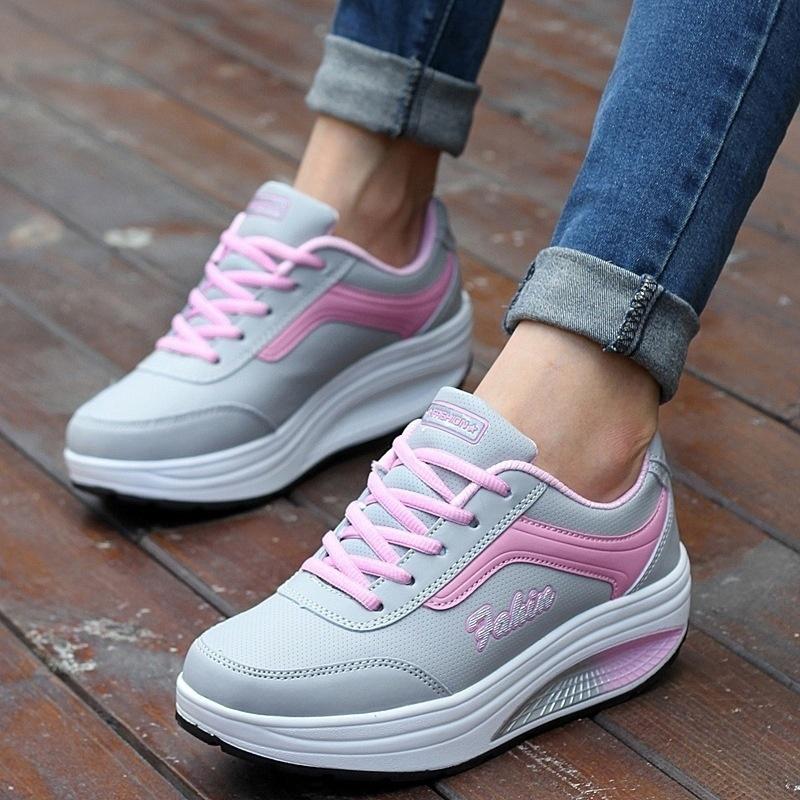 Cheap Breathable Shoes Ladies Smooth Shoes Women Casual Thick Bottom ...