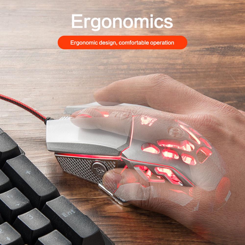 Buy V9 Mechanical Gaming Mouse Macro Programming LED Light Four-way ...