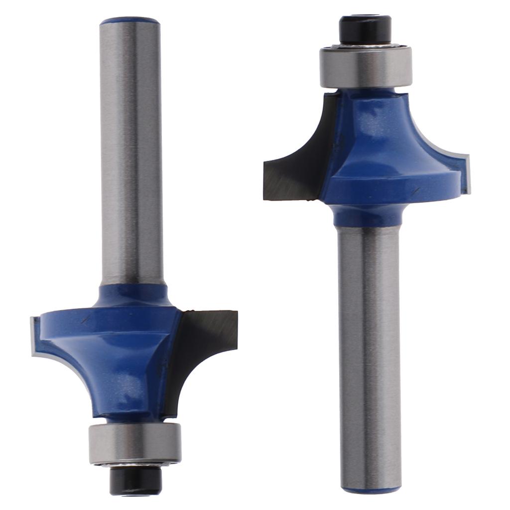 Buy 2 Pieces 1/4" Shank 1/2'' Radius Round Over Router Woodworking ...