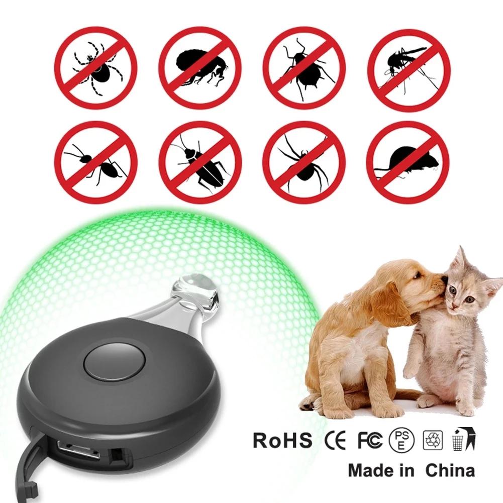 Buy USB Rechargeable Ultrasonic Pest Reject Flea Tick Lice Repeller ...