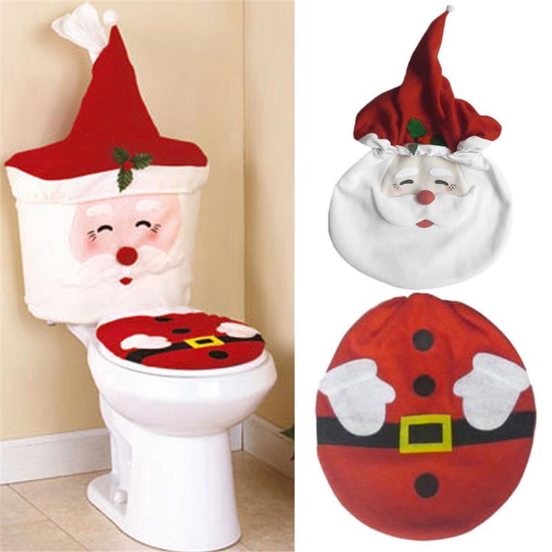Buy 3 PCS/ Set Christmas Decoration Toilet Bathroom Set Santa Claus ...