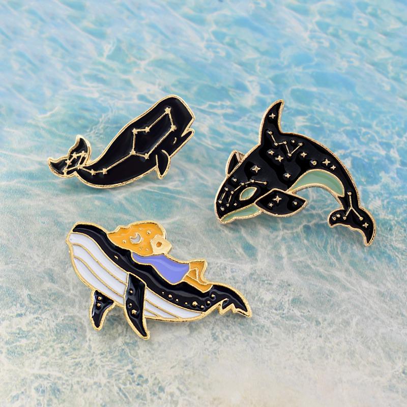 Buy GDHY Brand+booch Cartoon Dolphin Constellation Starry Enamel ...
