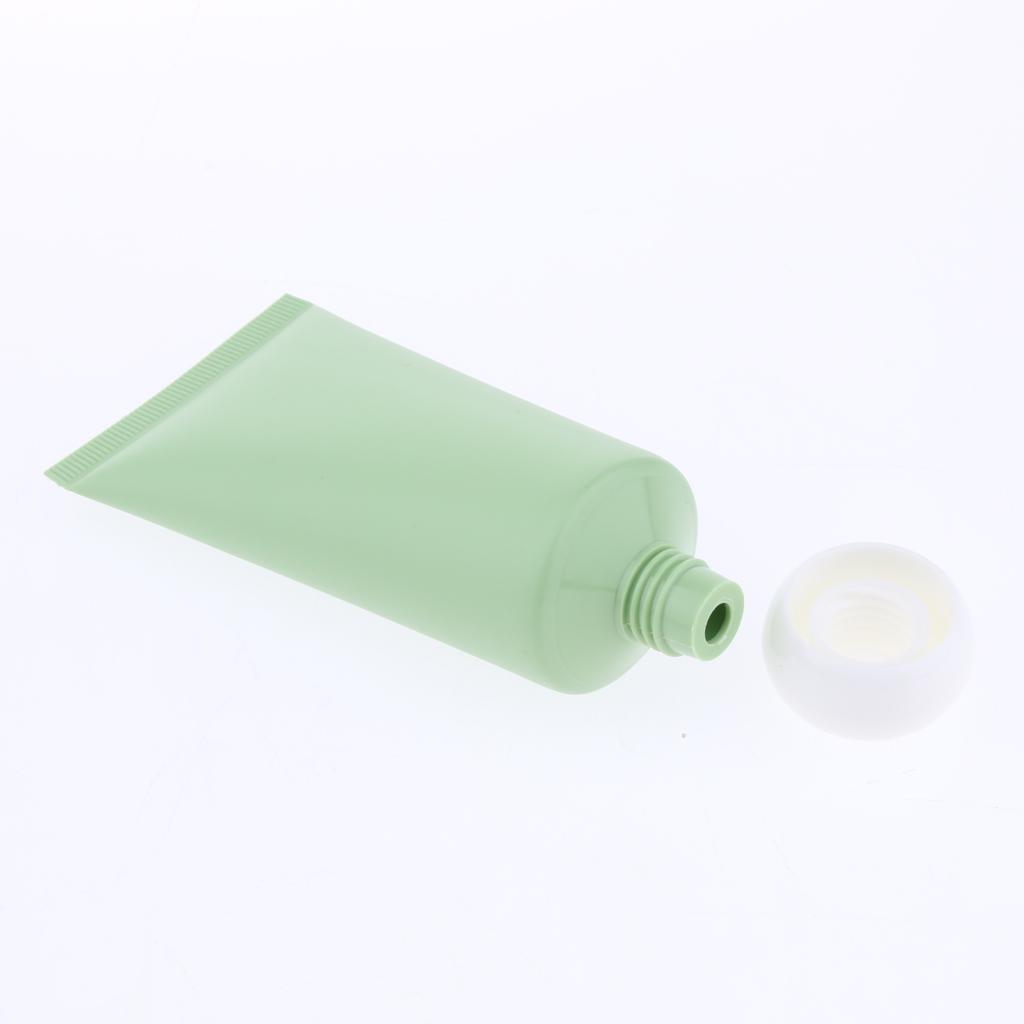 Buy 5 Pieces Empty Tube Bottles for Cream Lotion Facial Cleanser Green ...