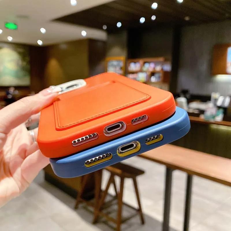 Cheap Luxury Soft Silicon Card Pouch Phone Case for iPhone 14 15 13 12 ...