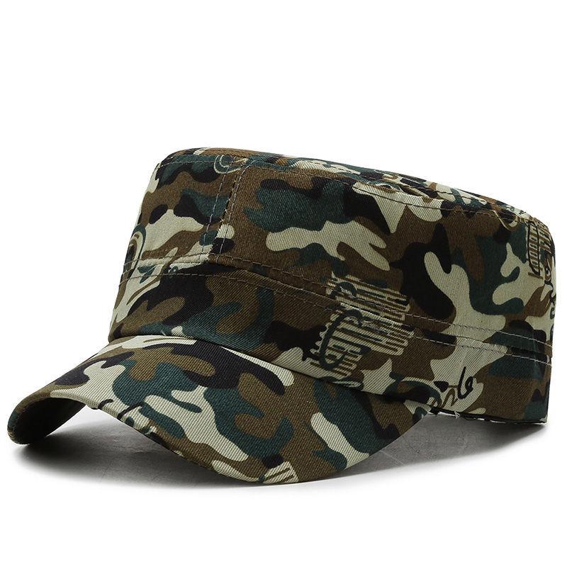 Cheap Camouflage Flat Top Hat Sun Hat Hiking Cap Neutral Windproof Cap ...