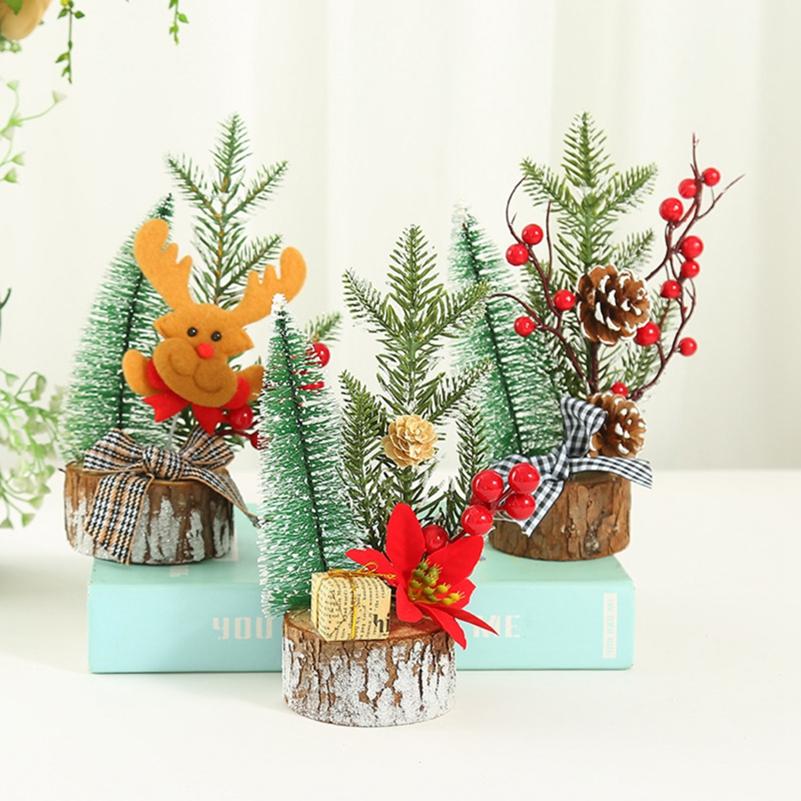 Cheap Christmas Decorative Mini Wooden Christmas Tree Table Decoration ...