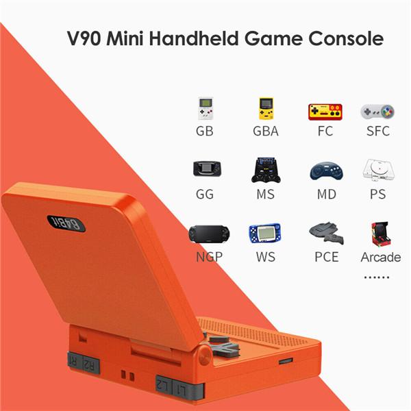 Buy V90 3-Inch Ips Screen Flip Handheld Console Dual Open System Game ...