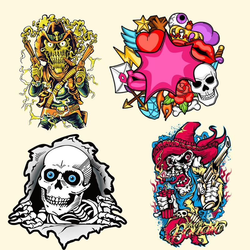 Buy Punk Patches Clothing Stickers West Coat Skull Patch Iron On T ...