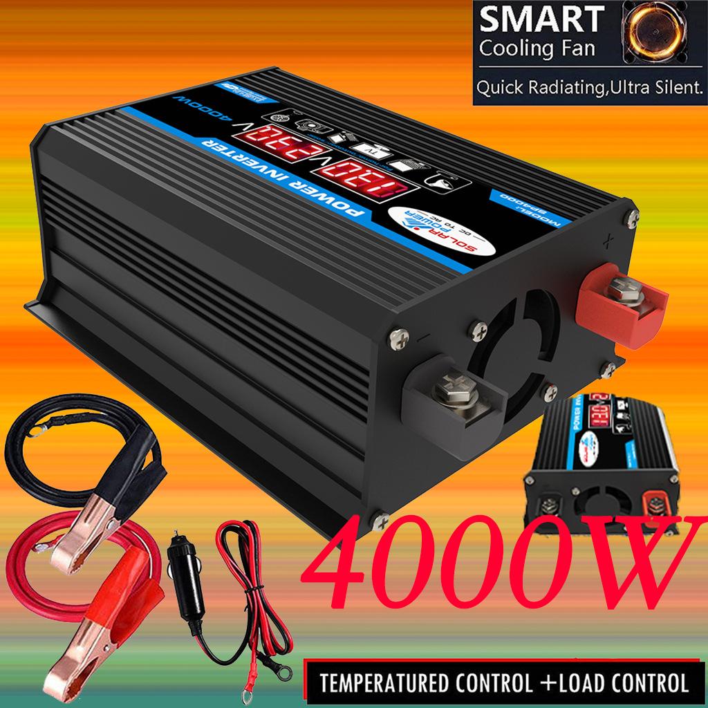 Buy Pure Sine Wave Power Inverter 12V DC To 120V AC 4000W Aluminum ...