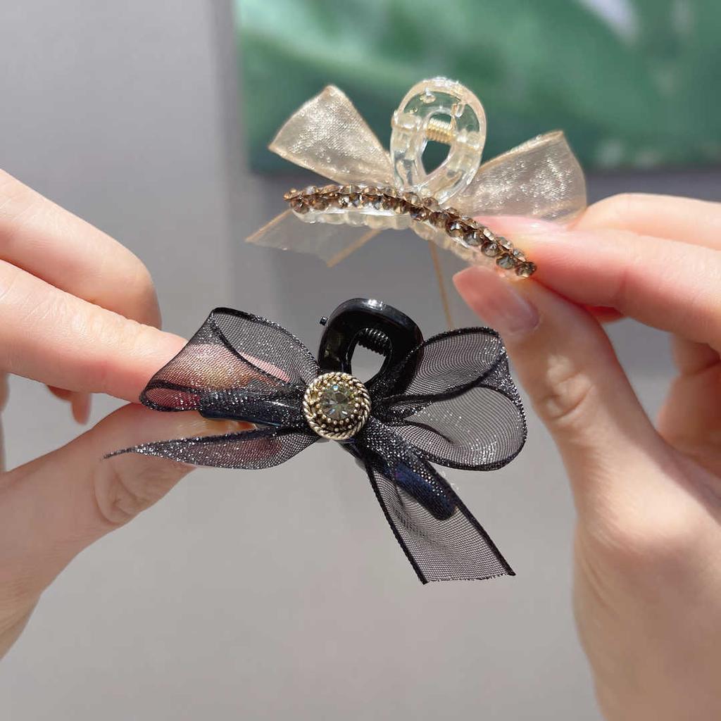 New Summer 2pcs/set Mesh Bow Clip Small Forehead Bangs Hairpin Back ...
