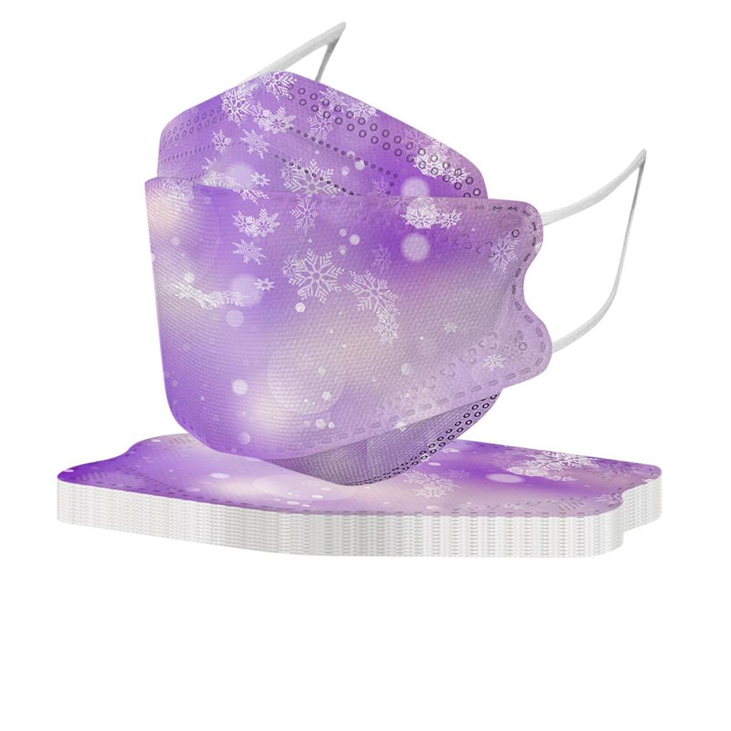 Buy Printed Snowflake Mask KN95 Willow Leaf Fish Mouth Cartoon 3D Three ...