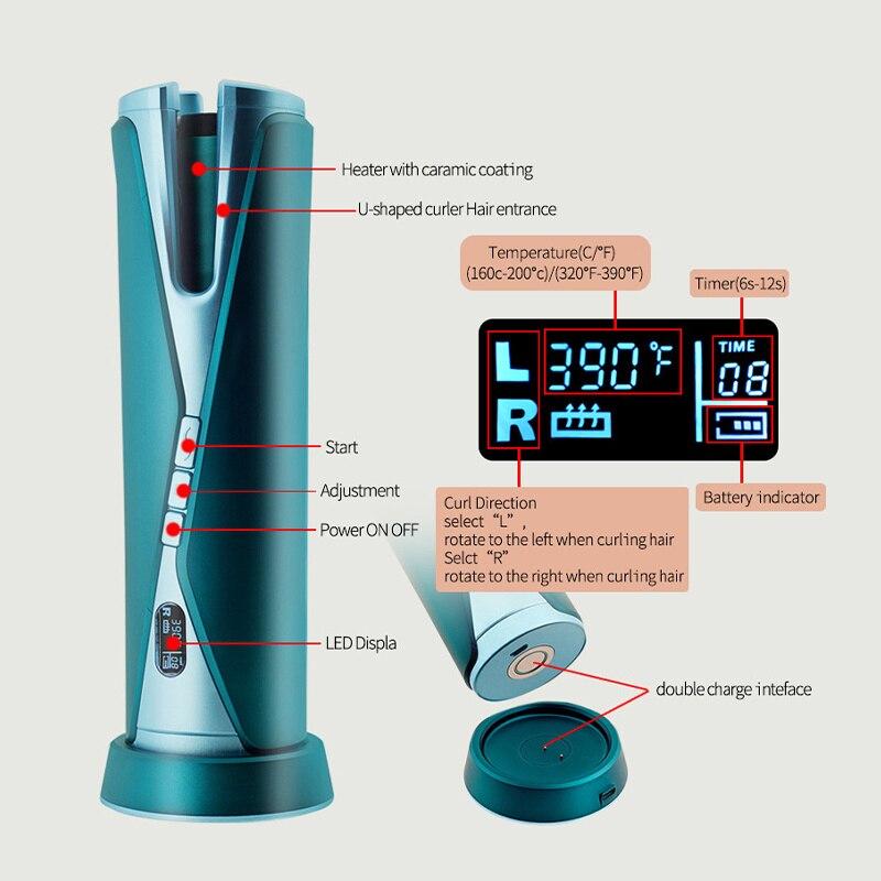 Cheap USB Wireless Automatic Hair Curler LCD Display Temperature Curly ...