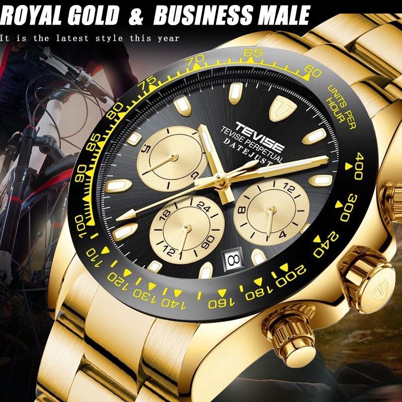 Buy TEVISE Men Watches Golden Automatic Mechanical Steel Business ...