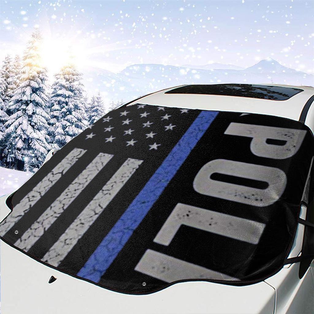 Buy Magnetic Car Front Police (2) Windscreen Snow Ice Shield Cover ...