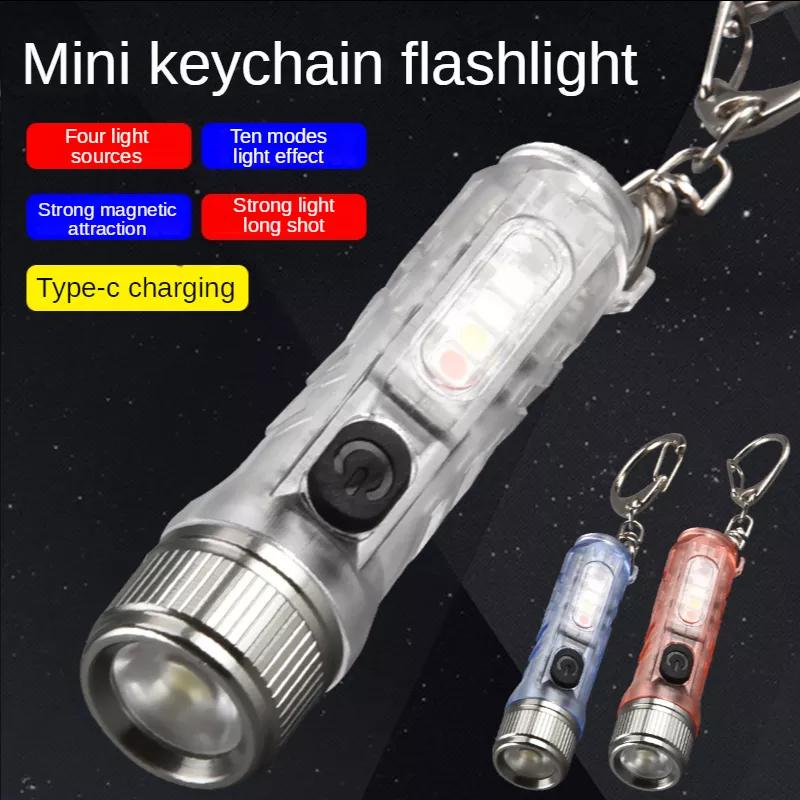 Keychain Led Flashlight Luminous Uv Blacklight Portable Usb ...