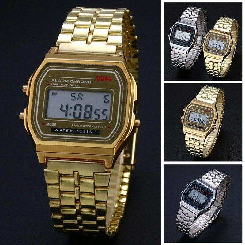 Buy Men's Women's Unisex Date Stainless Steel Digital Sports Stopwatch ...