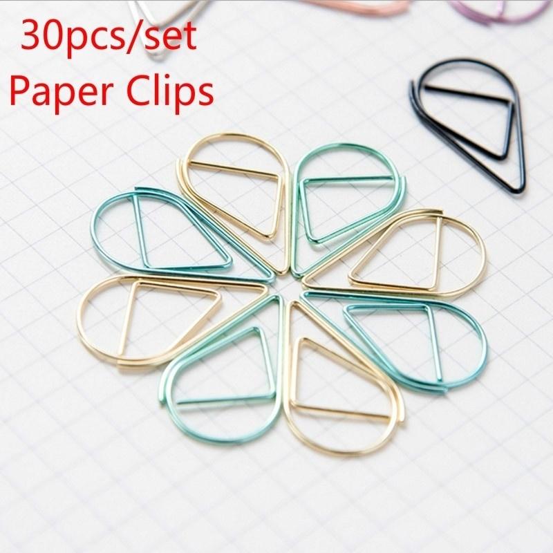 Buy 30 Pcs/lot Mini Metal Bookmarks Creative Water Drop Paper Clips ...