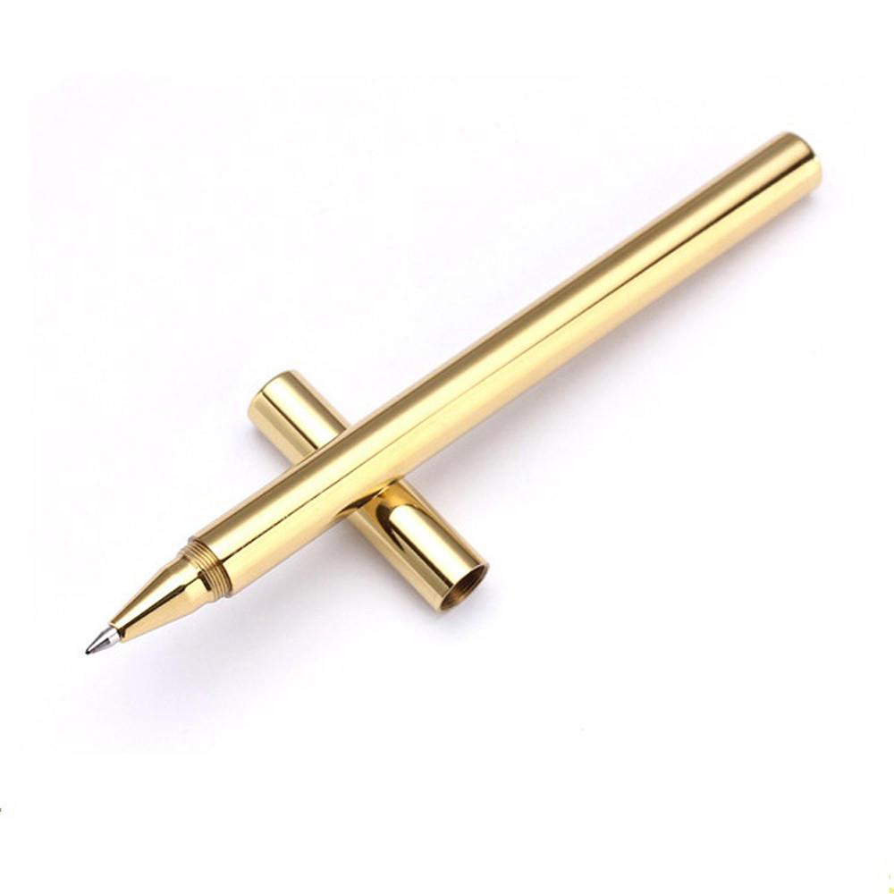 Buy Luxury Gold Minimalism Superfine Ballpoint Brass Pen Pure Copper ...