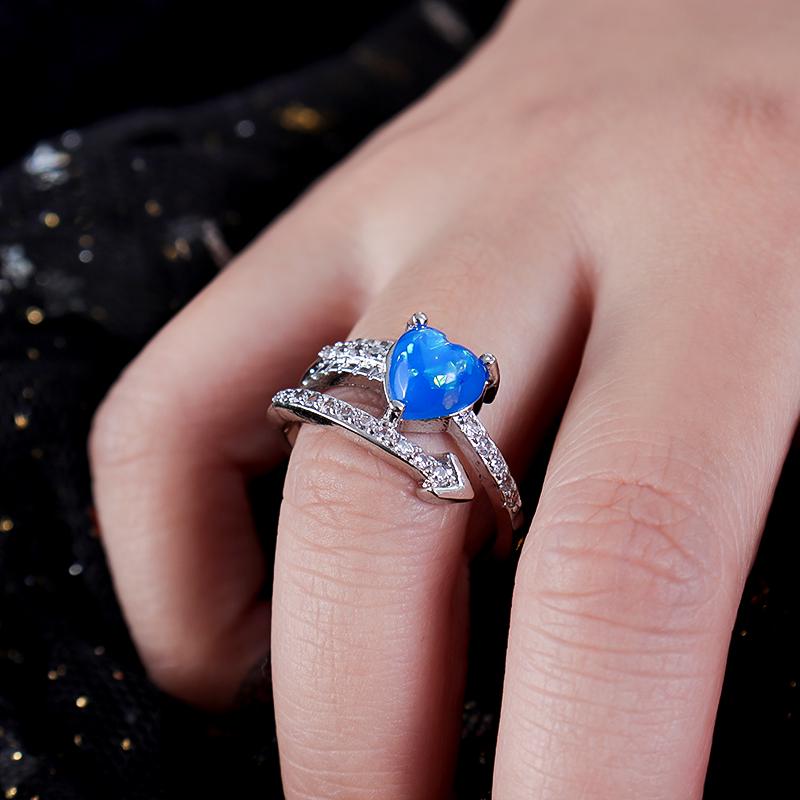 Buy Women Girls Fashion Bridal Engagement Wedding Jewelry Luxury Blue ...