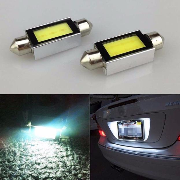 Buy Xenon White 36mm Car COB License Plate Light 6418 C5W 4W LED Bulbs ...