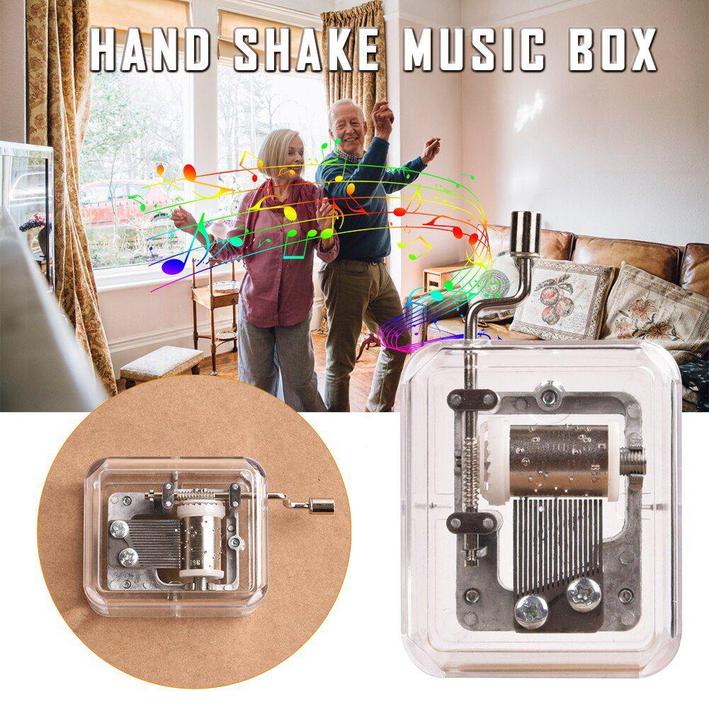 Buy Box Music Hand Mini Cranking Music Movement Transparent Diy Music ...