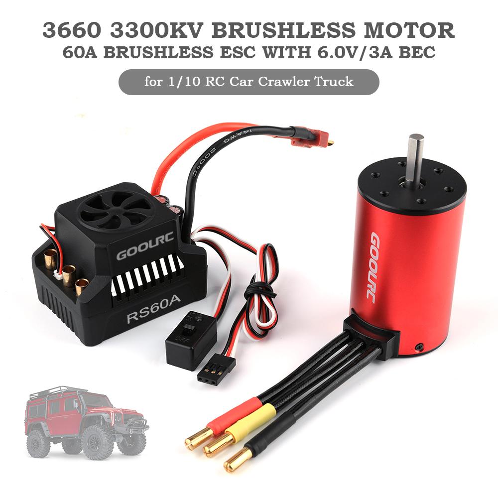 Buy GoolRC 3660 3800KV Brushless Motor and 60A Brushless Splash-Proof ...