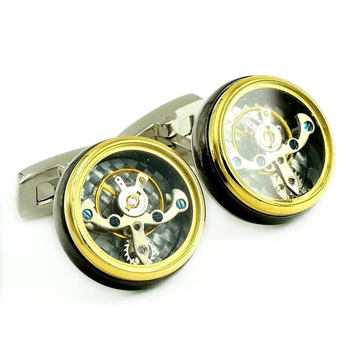 Buy Double Color Stitching Jewelry Shirt Tourbillon Cufflink Men Cuff ...