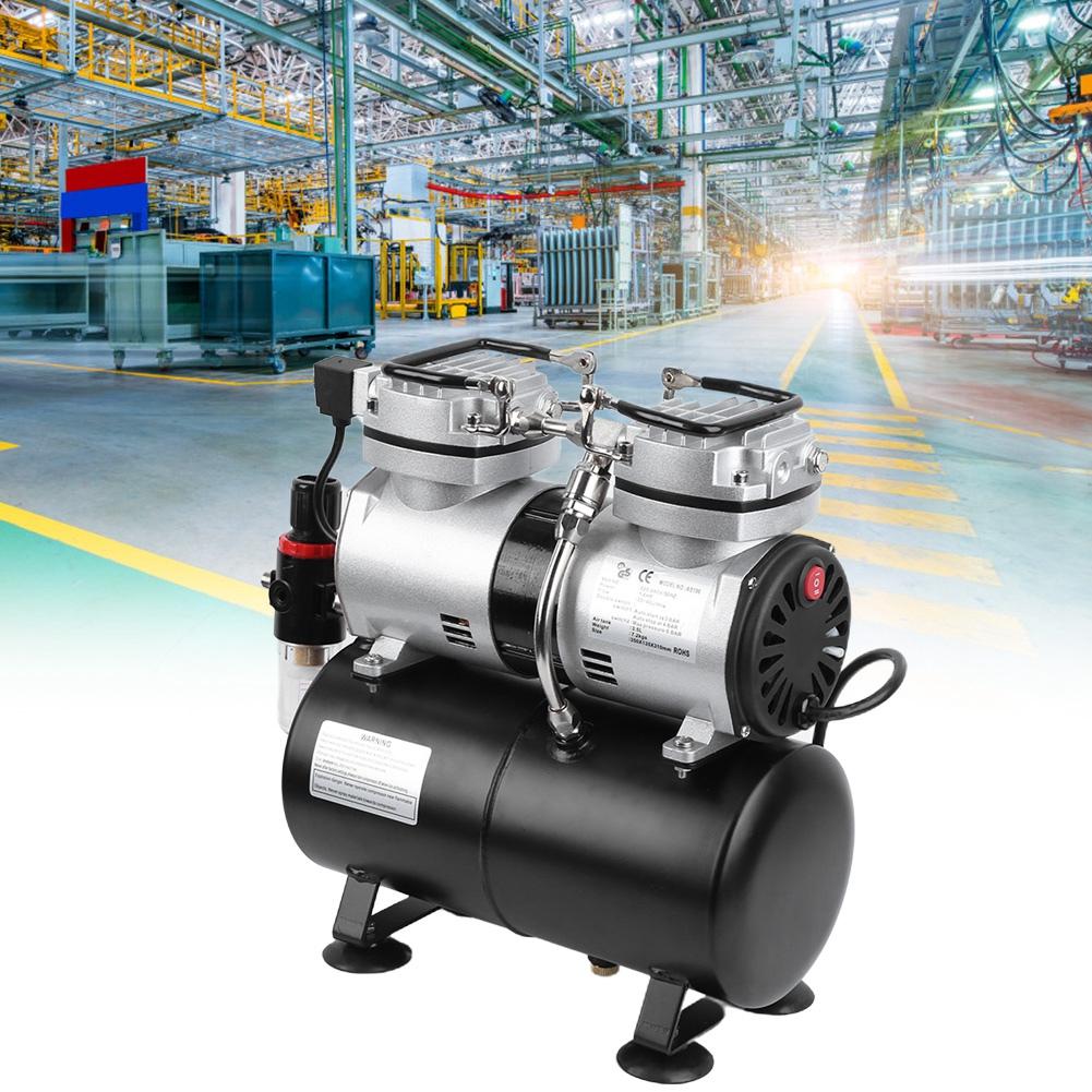 Buy Air Compressor Pump Airbrush Dual Cylinder Spray Kit for PaintingEU ...
