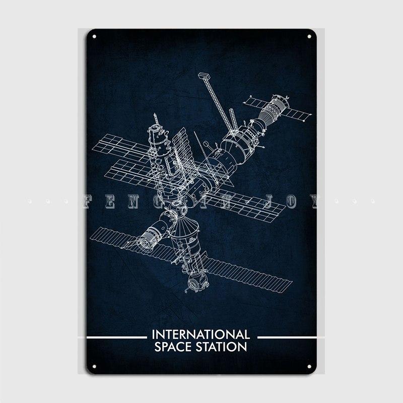 Cumpără Iss Space Station Blue Metal Plaque Poster Club Mural ...