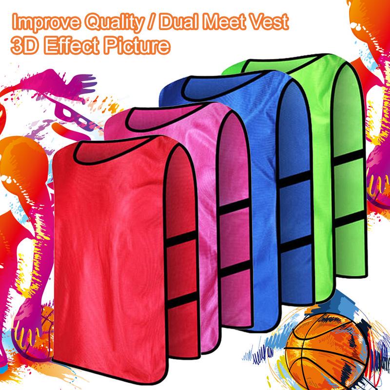 Buy 12PCS Dual Meet Vests Scrimmage Sports Vests Volunteer Activity ...