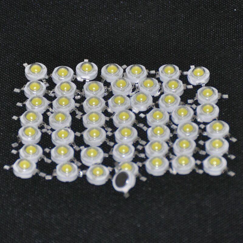 Buy 50pcs LED 1W Diode White Light 110-120 Lumens High Power Two ...