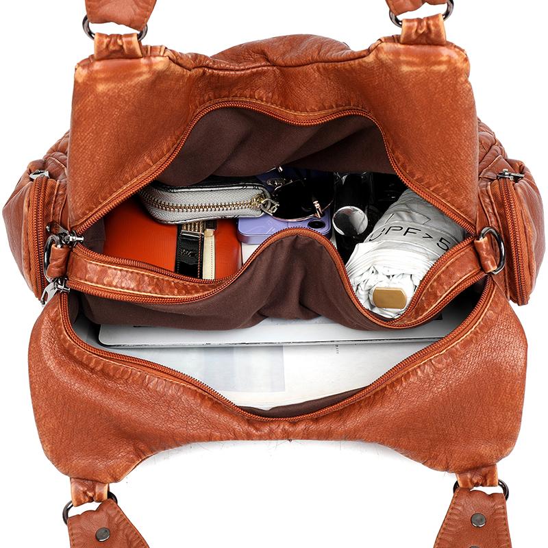 Buy Ladies Shoulder Bag,Soft PU Leather Material,Brown and Black Two ...