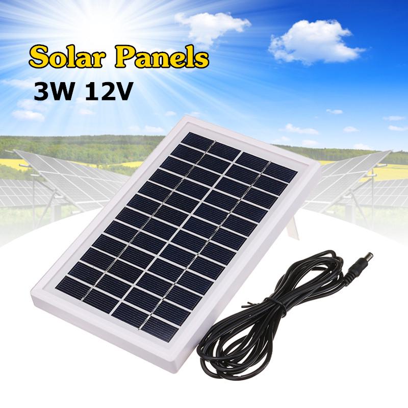 Solar Powered Panel 3W 12V Portable DIY Kit Cell Charger Module System ...