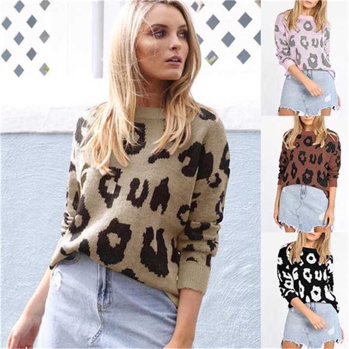 Women Autumn Printed Plus Size Pullover Plus Size Leopard Blouse Loose ...