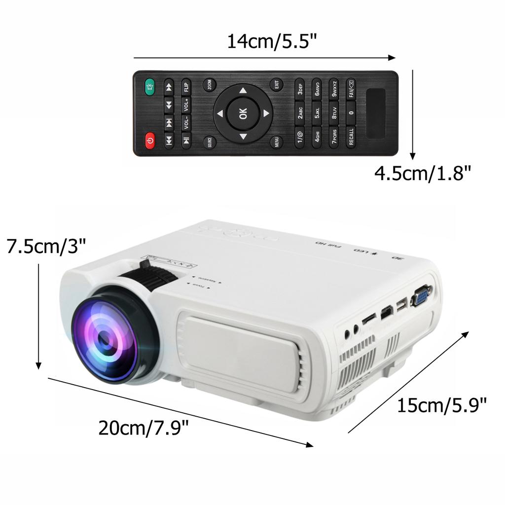 Buy T5 LED Projector 7000 Home Theater Cinema LCD Lumens 1080P HD ...