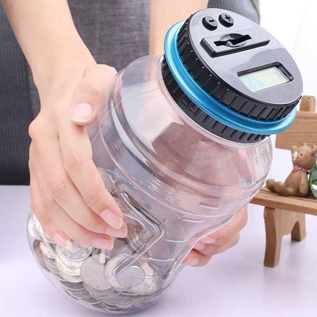Buy Digital Coin Saving Money Box Jar Automatic Clear Electronic ...