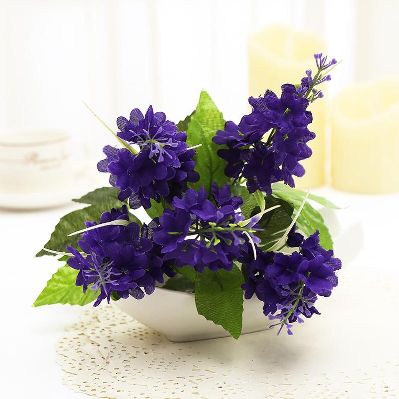 Buy Anti-ultraviolet Artificial 5 Head Hyacinth Flowers Bouquet Fake ...