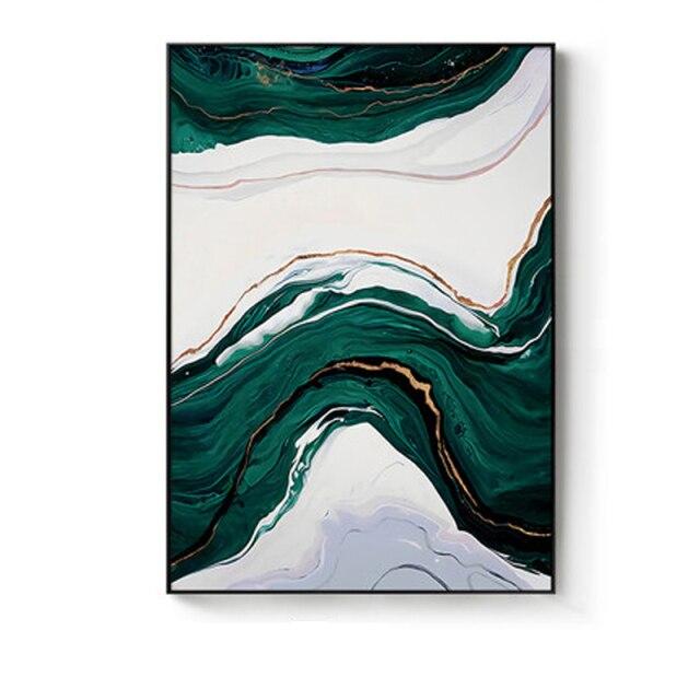 Buy Simple Abstract Cotton Canvas Emerald Poster Artistic Painting ...