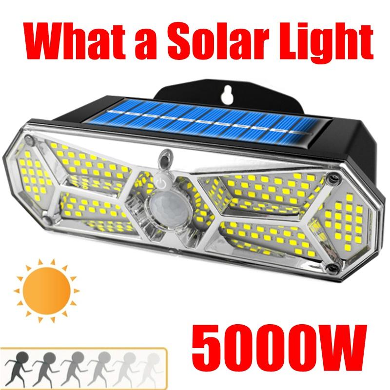 Buy 5000W Solar Lights Outdoor Motion Sensor 158LED IP65 Waterproof ...