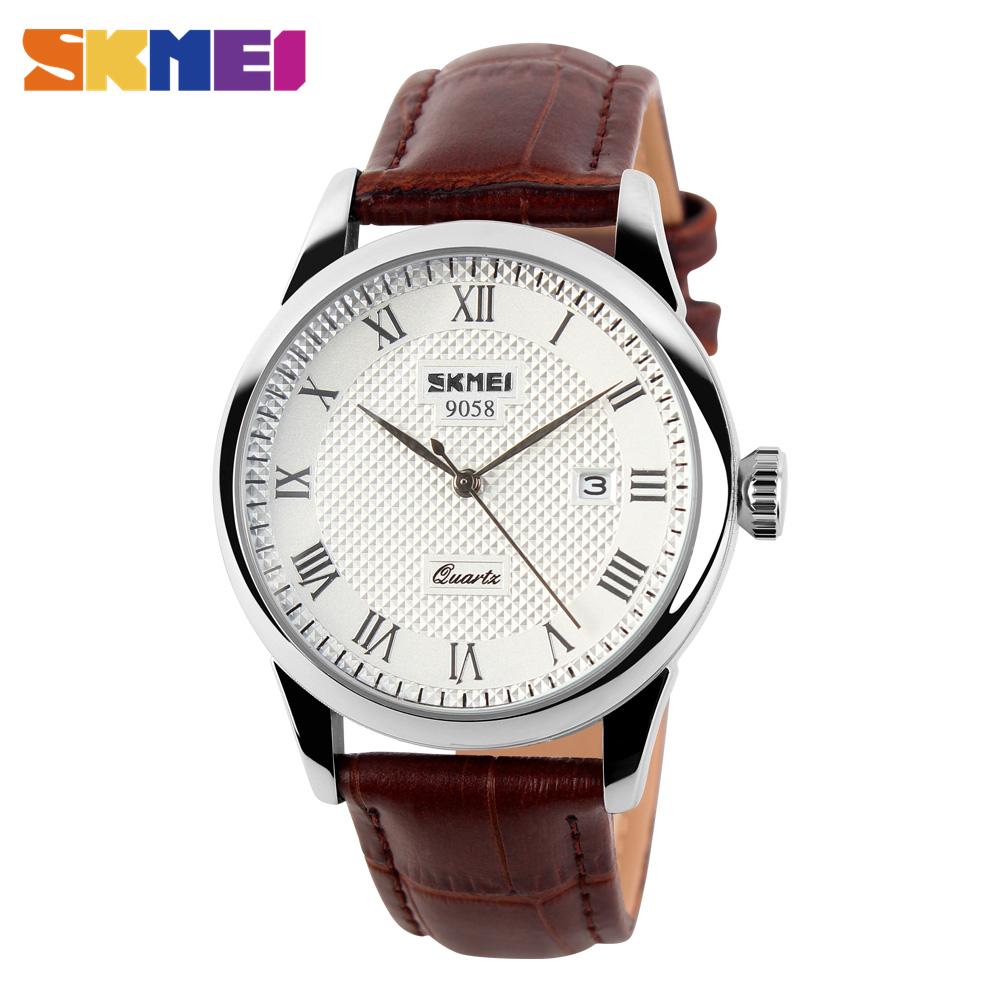 Buy SKMEI Business Quartz Watch Top Brand Luxury Leather Strap ...