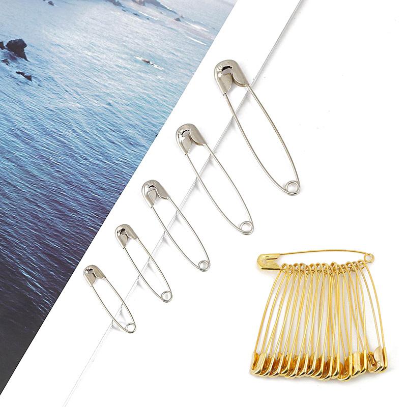 Buy 50pcs Metal Clips Safety Pins Gold Silver Stainless Steel Brooches ...