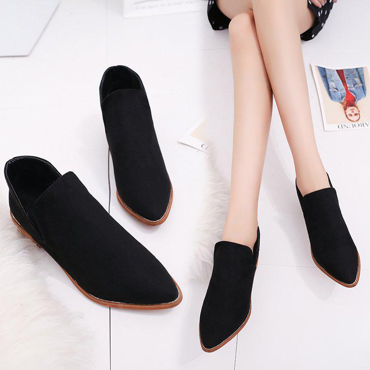 Buy New Ankle Boots V Shape Pointed Toe Chelsea Boots Low Heels at ...